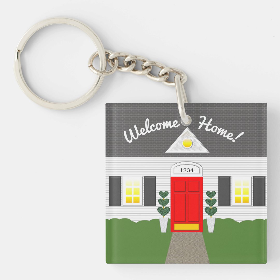 Realtor Welcome Home Cute New Home Keychain | Zazzle