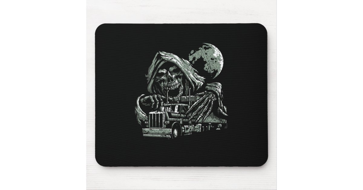 Reaper Skull Skeleton Truck Driver Trucker Mouse Pad | Zazzle