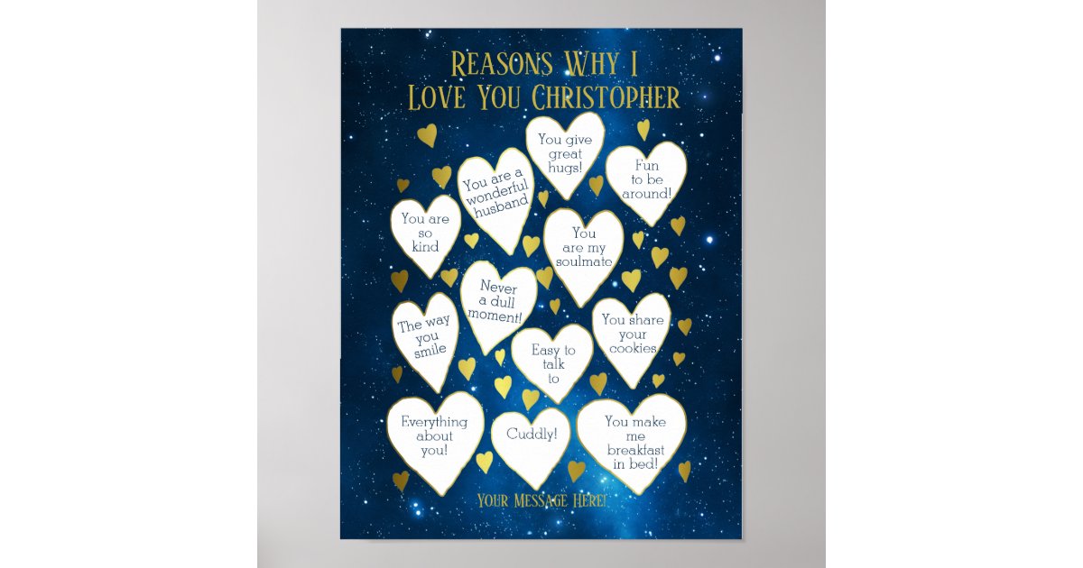 Reasons Why I Love You Birthday Poster | Zazzle