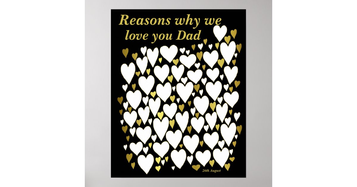 Reasons Why We Love You Dad Father's Day Gift Poster | Zazzle