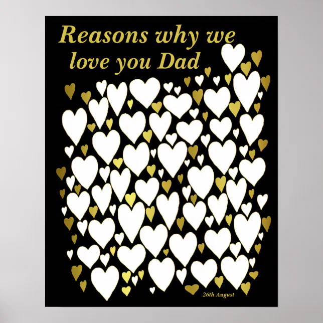 Reasons Why We Love You Dad Father's Day Gift Poster | Zazzle