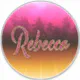 Rebecca First Name Golden pink Sticker | Zazzle