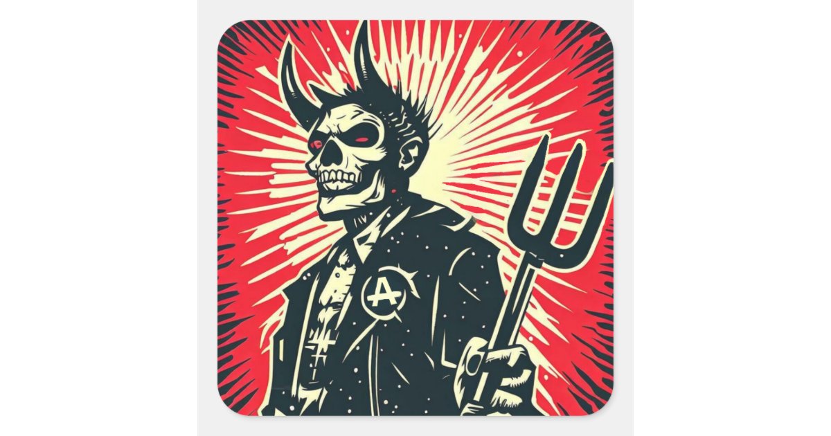 'REBEL DEVIL' SQUARE STICKER | Zazzle