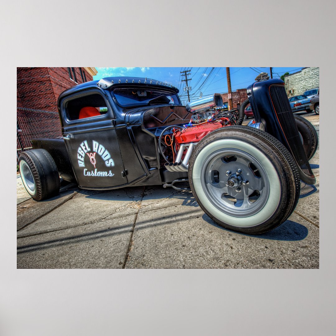 Rebel Rods Customs Poster | Zazzle
