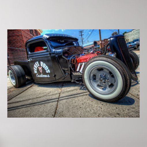 Rebel Rods Customs Poster | Zazzle