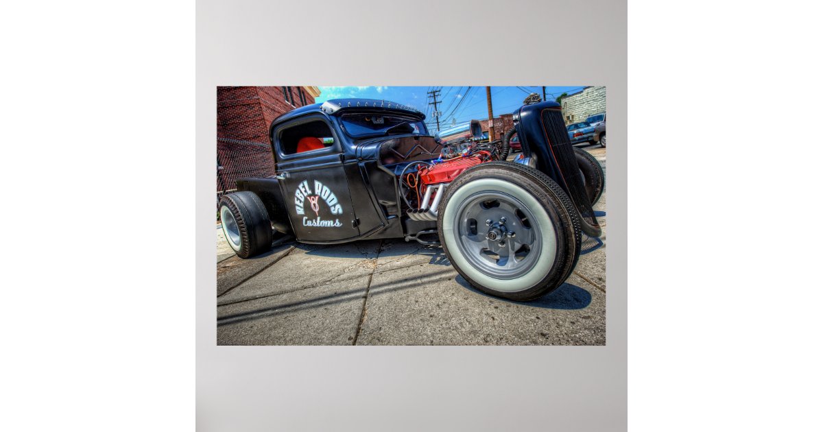 Rebel Rods Customs Poster | Zazzle