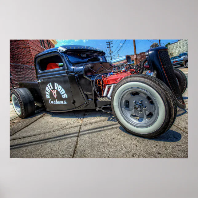 Rebel Rods Customs Poster | Zazzle