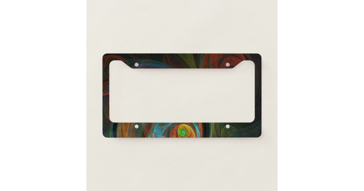 Rebirth Blue Abstract Art License Plate Frame | Zazzle