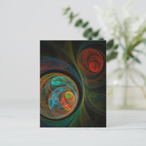 Rebirth Blue Abstract Art Postcard | Zazzle