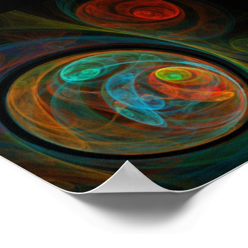 Rebirth Blue Abstract Art Poster | Zazzle