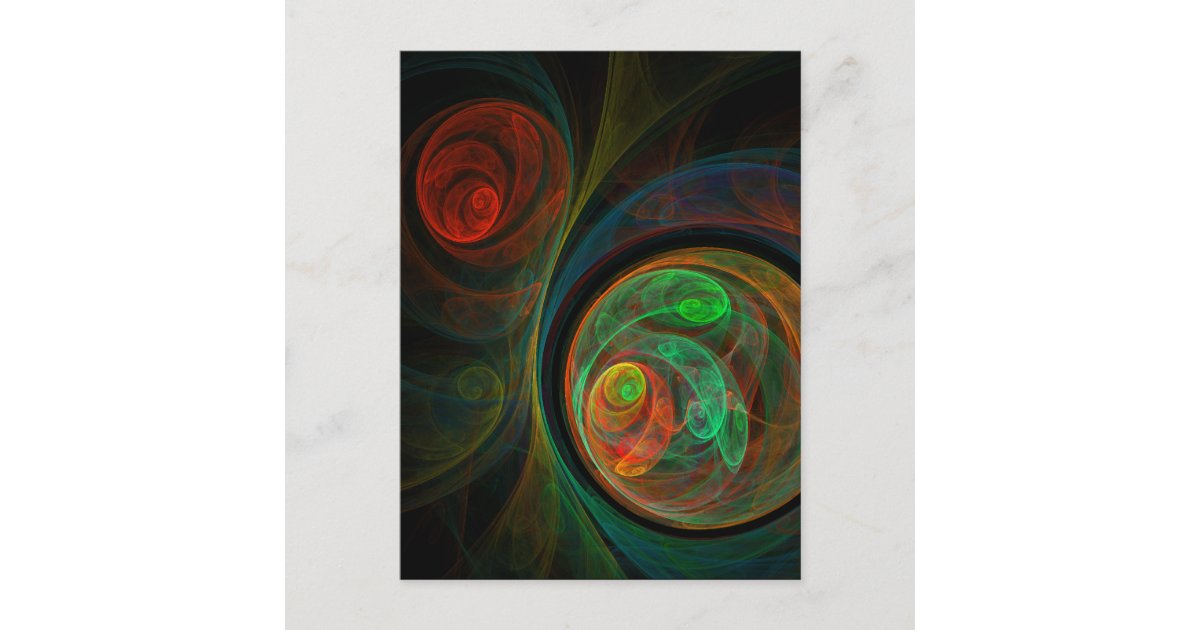 Rebirth Green Abstract Art Postcard | Zazzle