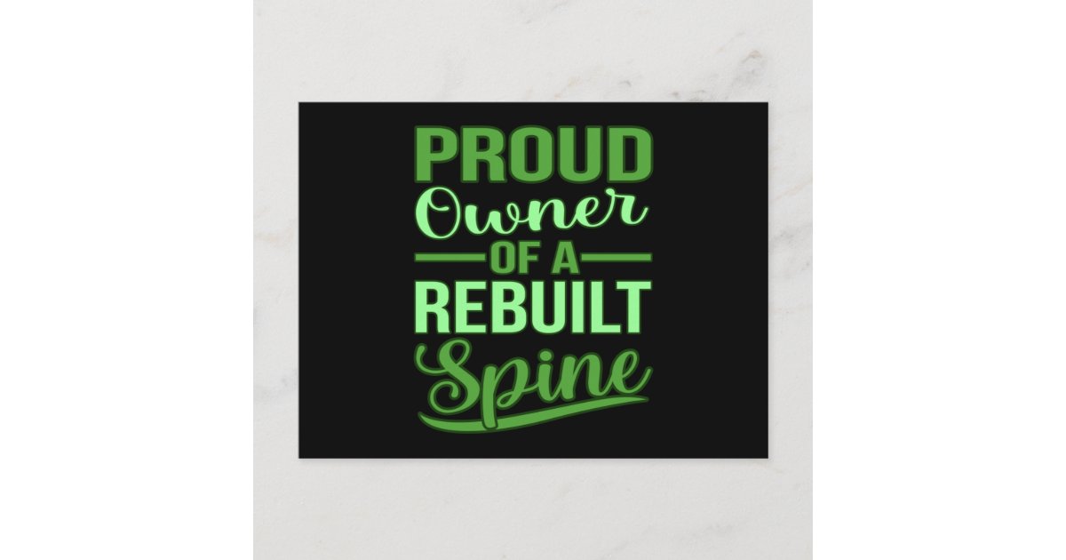 Rebuilt Spine Spinal Fusion Awareness Back Surgery Postcard | Zazzle