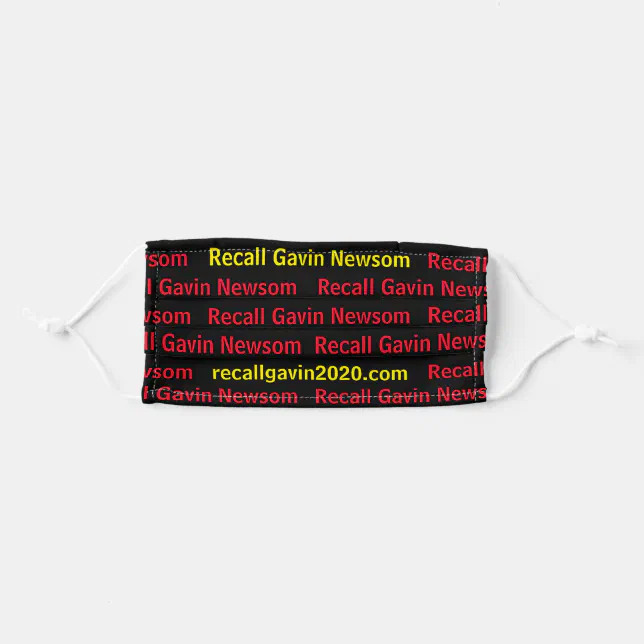 Recall Gavin Newsom 2020 Bumper Sticker Adult Cloth Face Mask | Zazzle