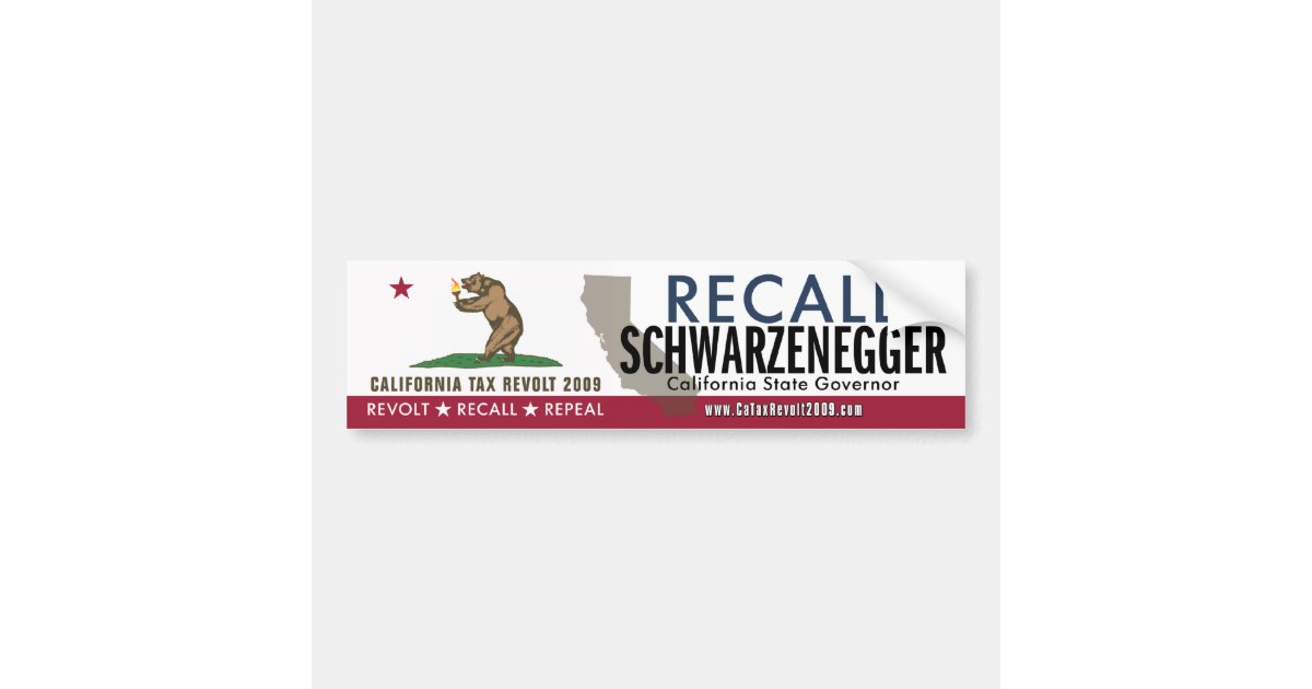 Recall Schwarzenegger Bumper Sticker | Zazzle