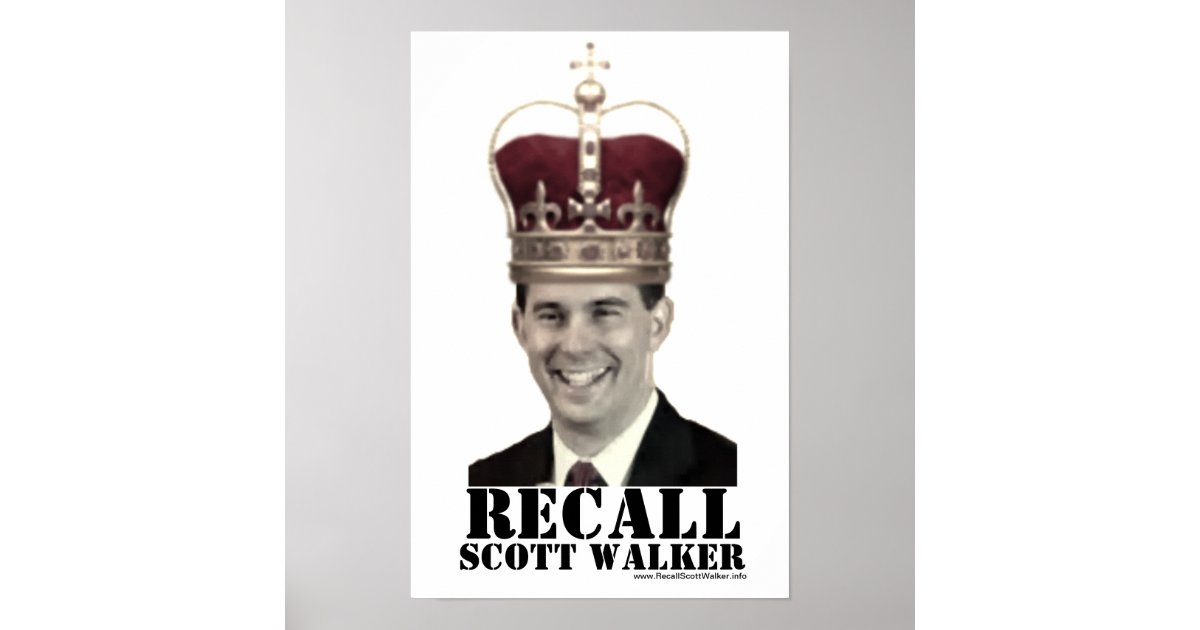 Recall Scott Walker Protest Poster | Zazzle