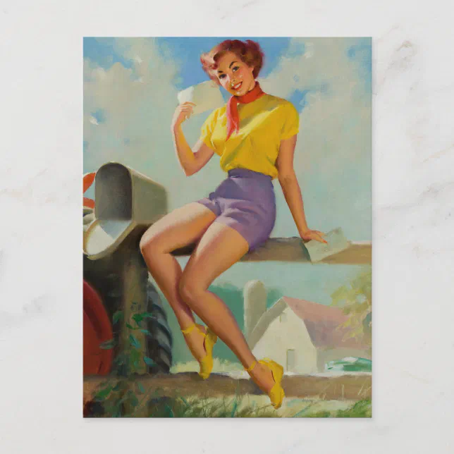 Receive A Mail Pin-Up Postcard | Zazzle