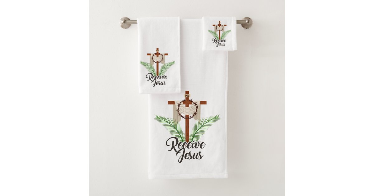 Receive Jesus Bath Towel Set | Zazzle