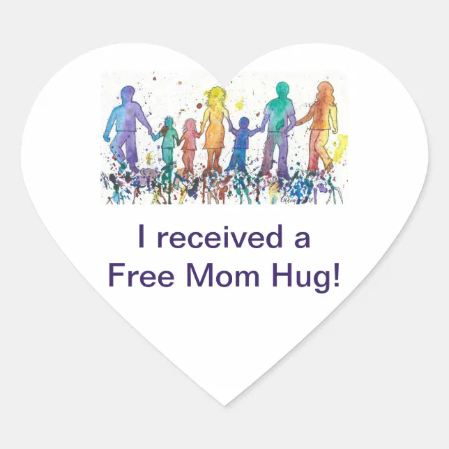 Received Free Mom Hug Stickers | Zazzle