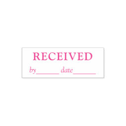 RECEIVED Name and Date Black Pink Ink Business Self-inking Stamp | Zazzle