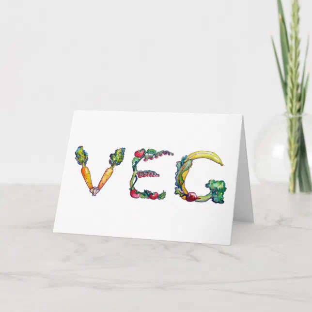 Recent Vegetarian or Vegan Greeting Card | Zazzle