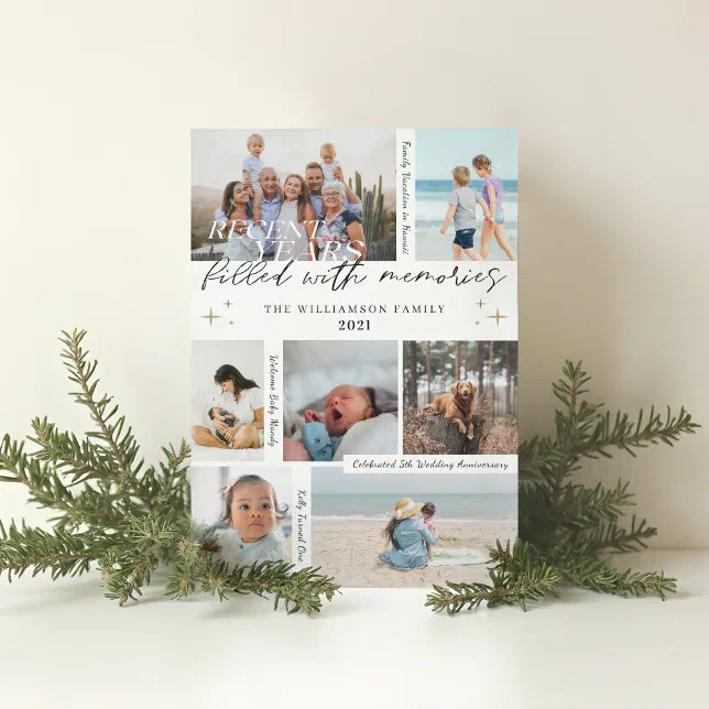 Recent Years Filled with Memories Photo Collage Holiday Card | Zazzle