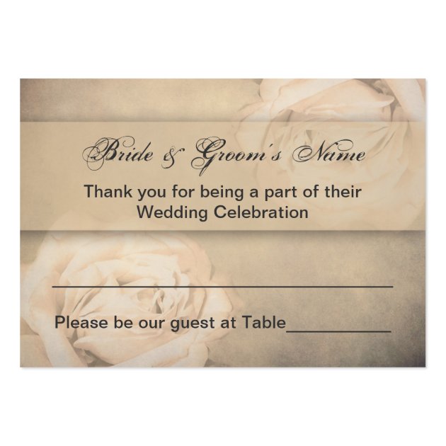 Reception Assignment Cards Business Card Templates