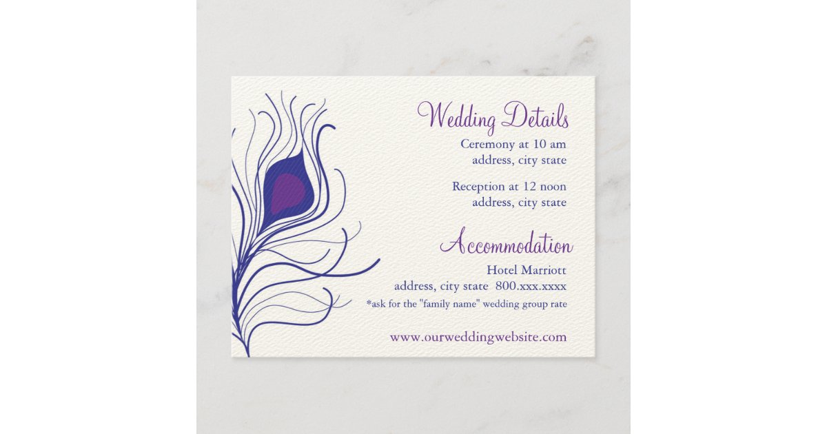 Reception details card | Zazzle