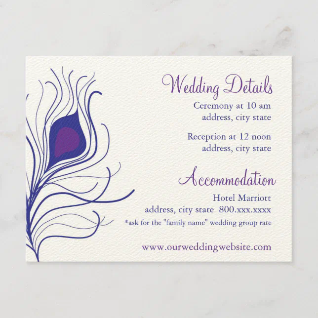 Reception details card | Zazzle