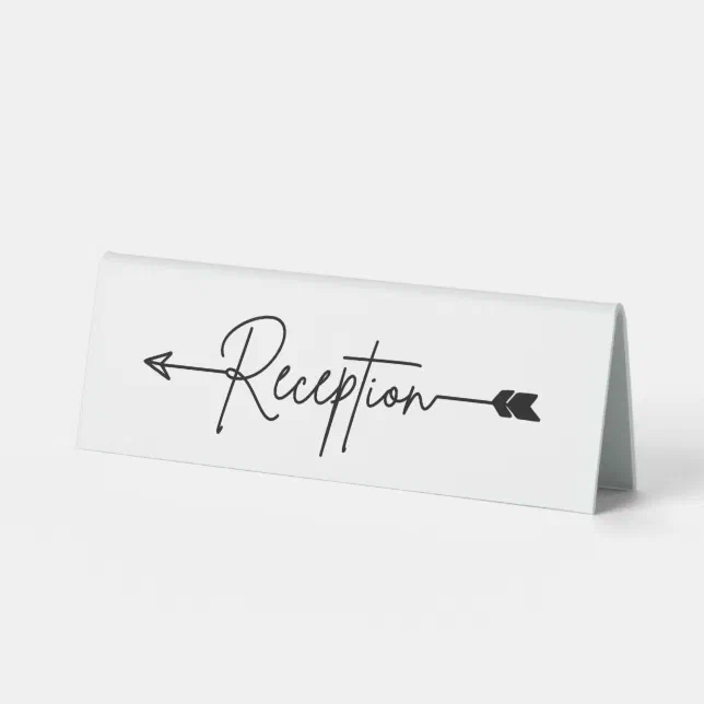 Reception Direction Sign Arrow Table Tent Sign | Zazzle