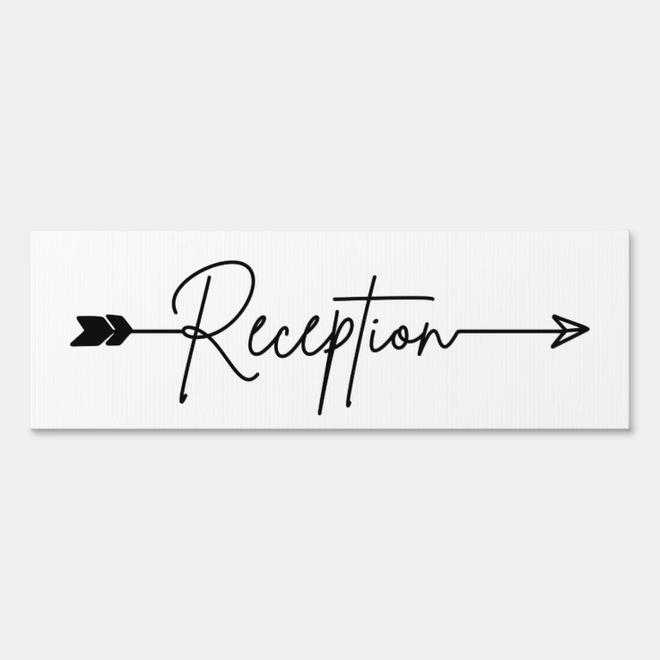 Reception direction sign, wedding arrow sign | Zazzle