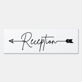 Reception direction sign, wedding arrow sign | Zazzle