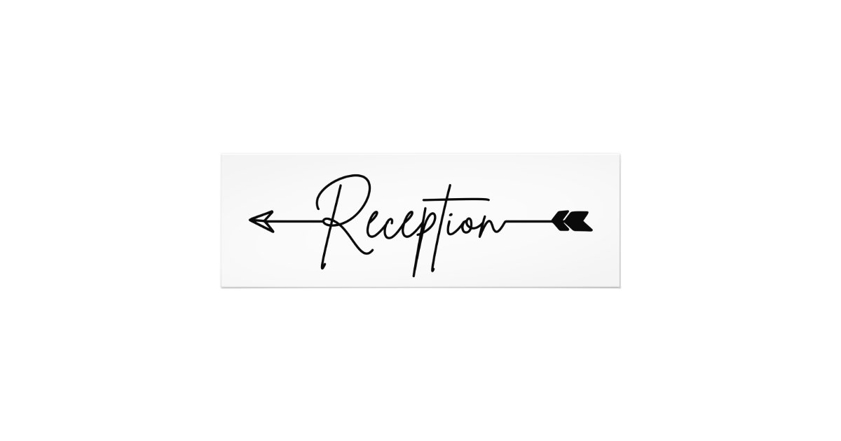Reception direction sign, wedding arrow sign | Zazzle