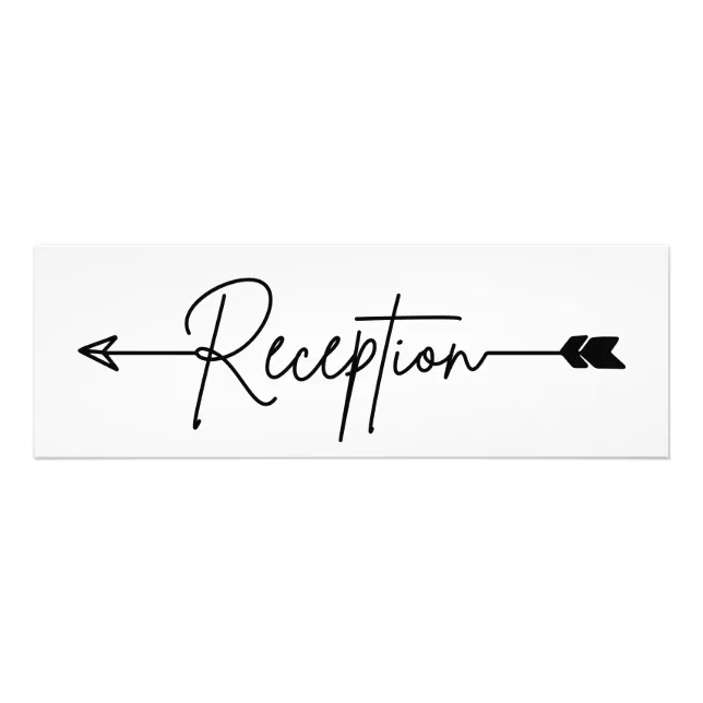 Reception direction sign, wedding arrow sign | Zazzle