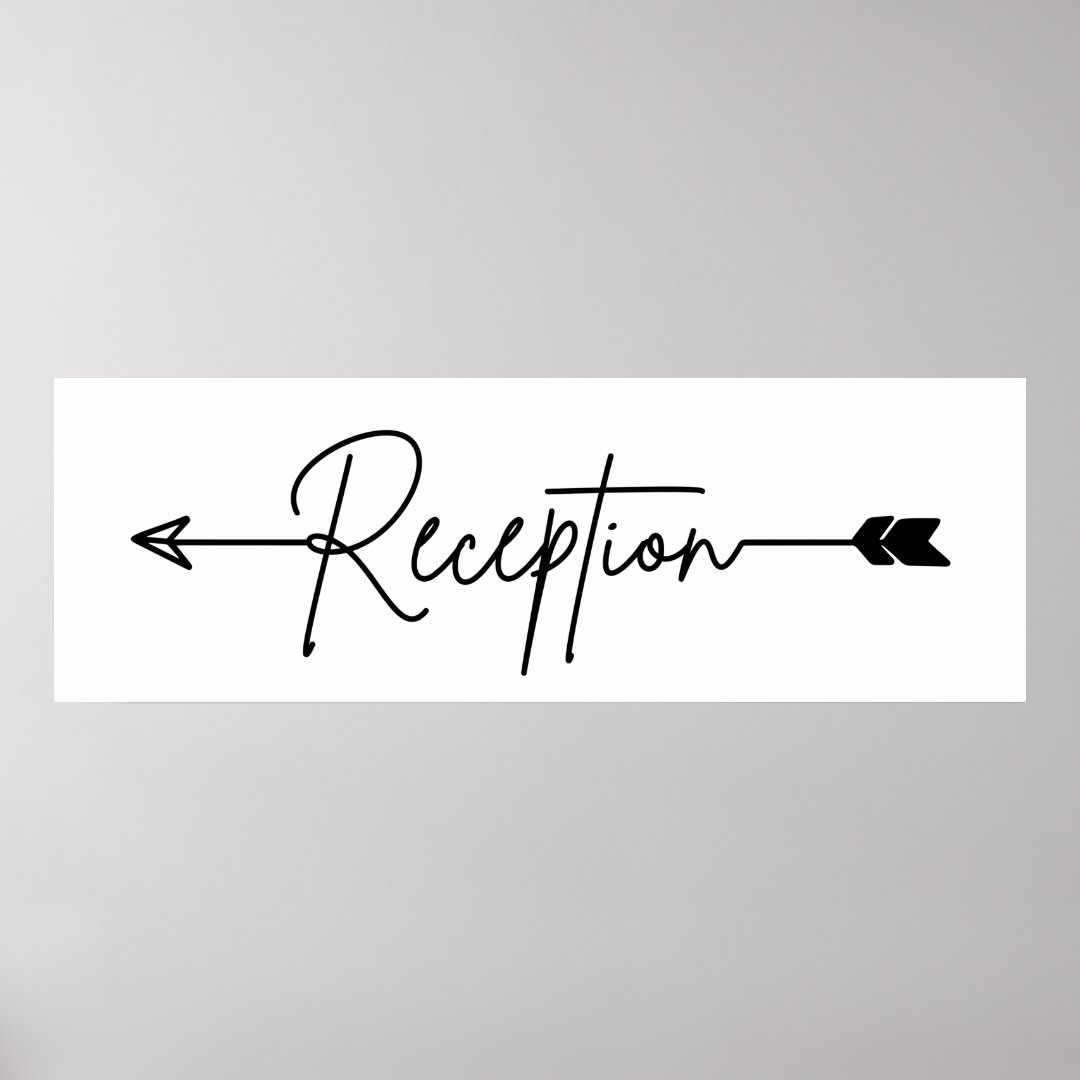 Reception direction sign, wedding arrow sign left | Zazzle