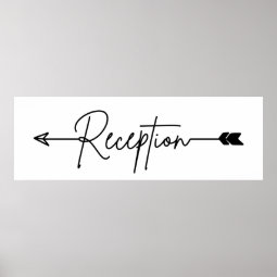 Reception direction sign, wedding arrow sign left | Zazzle