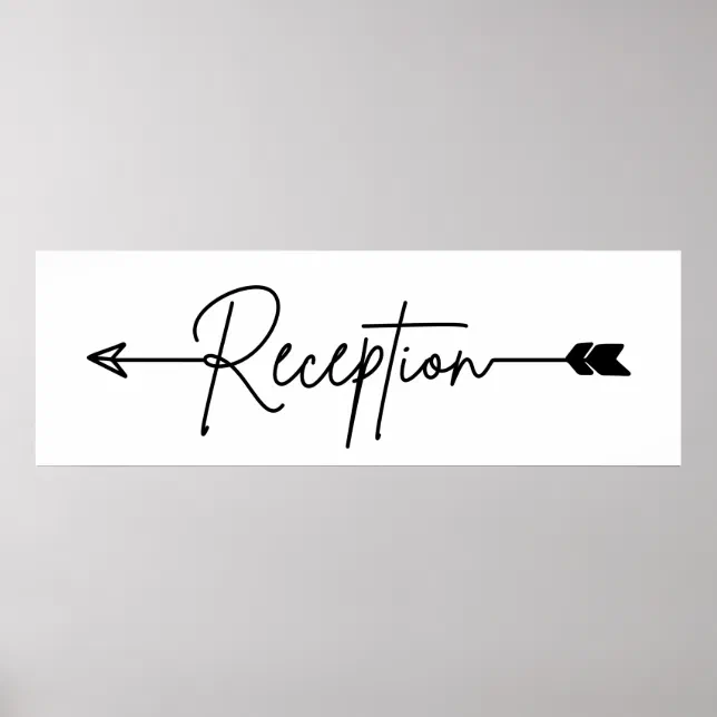 Reception direction sign, wedding arrow sign left | Zazzle