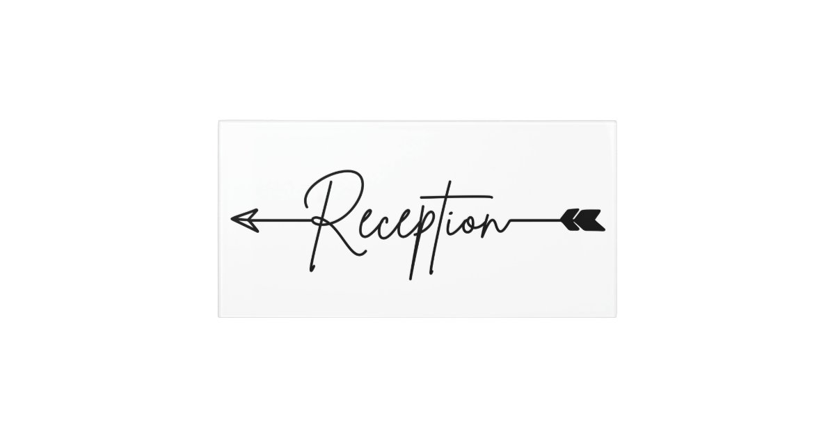 Reception direction sign, wedding arrow sign left | Zazzle