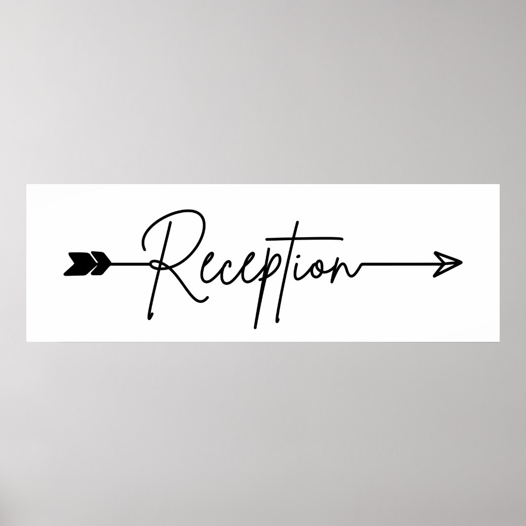 Reception direction sign, wedding arrow sign right | Zazzle