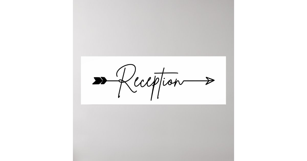 Reception direction sign, wedding arrow sign right | Zazzle