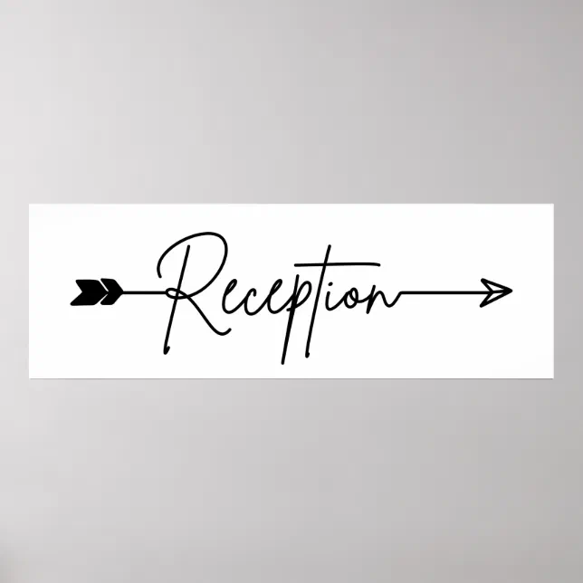 Reception direction sign, wedding arrow sign right | Zazzle