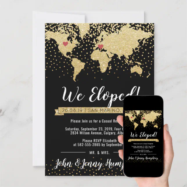 Reception Invitation with Map | Zazzle