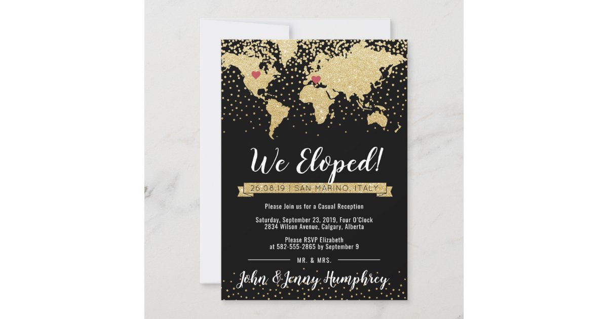 Reception Invitation with Map | Zazzle