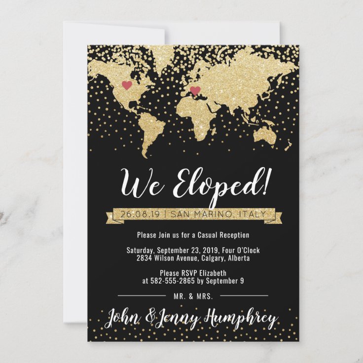 Reception Invitation with Map | Zazzle