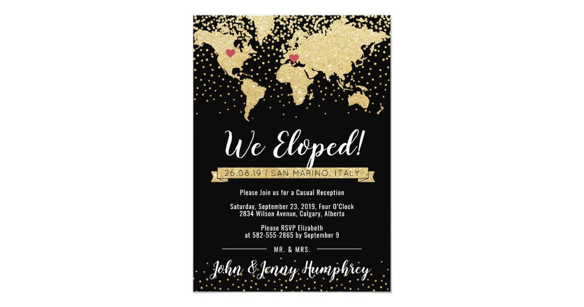Reception Invitation with Map | Zazzle.com
