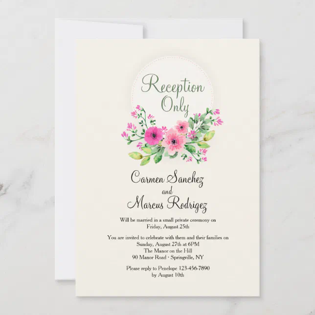 Reception Only Invitation | Zazzle