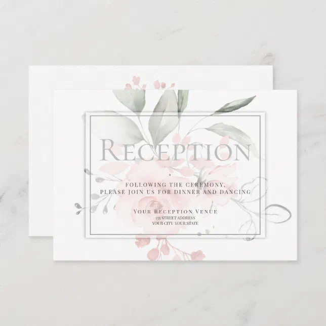 Reception | Spring Pink Sweetheart Roses Invitation | Zazzle