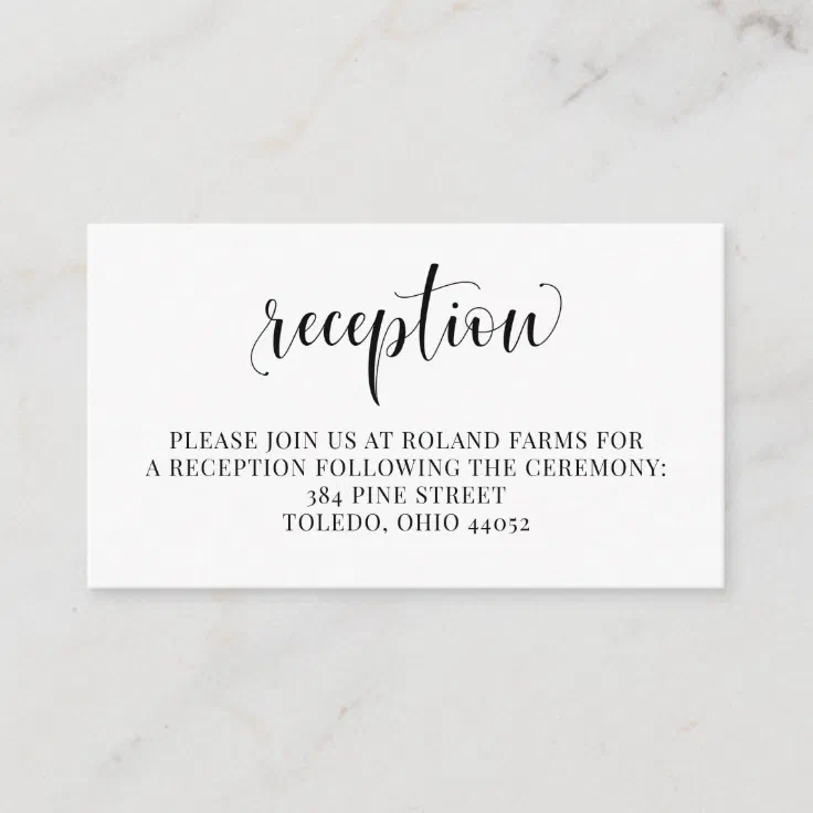 Reception Wedding Invitation Insert Enclosure Card | Zazzle