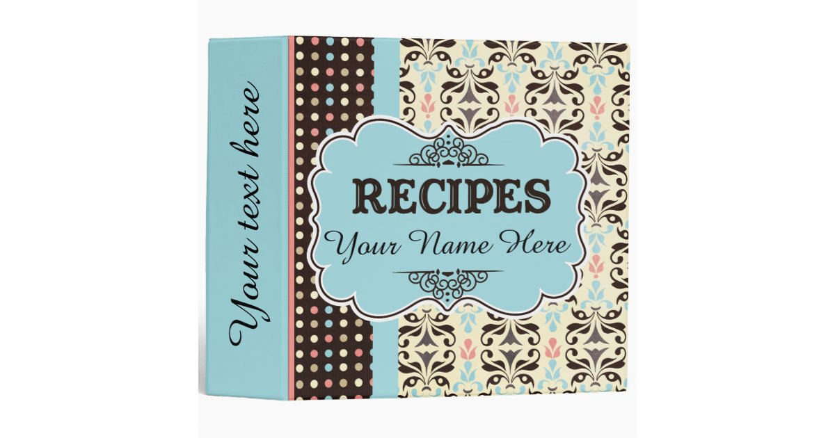 Recipe Binder and Organizer Personalized Monogram | Zazzle