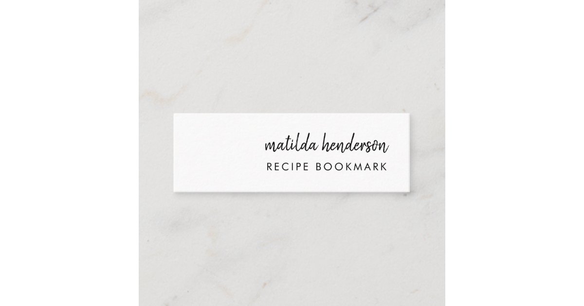 Recipe Book Favorite Recipes Mini Bookmark Card | Zazzle