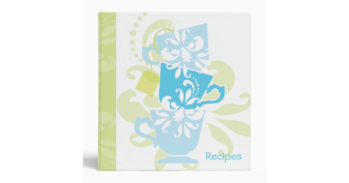 Recipe Book - Tea Cups Binder | Zazzle